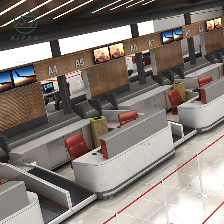 Custom Luxury Airport Ticket Counter Modern Airport Check-in Counter ...