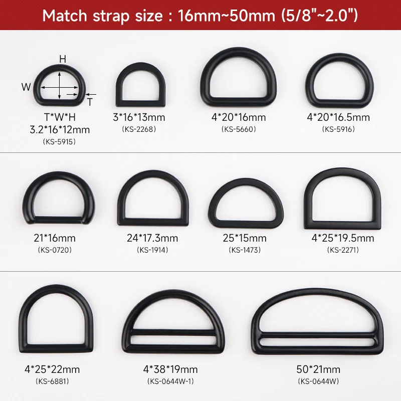 25mm D Rings Slide Adjustable Buckles Loop Bag Clasp Handbag Hardware D ...