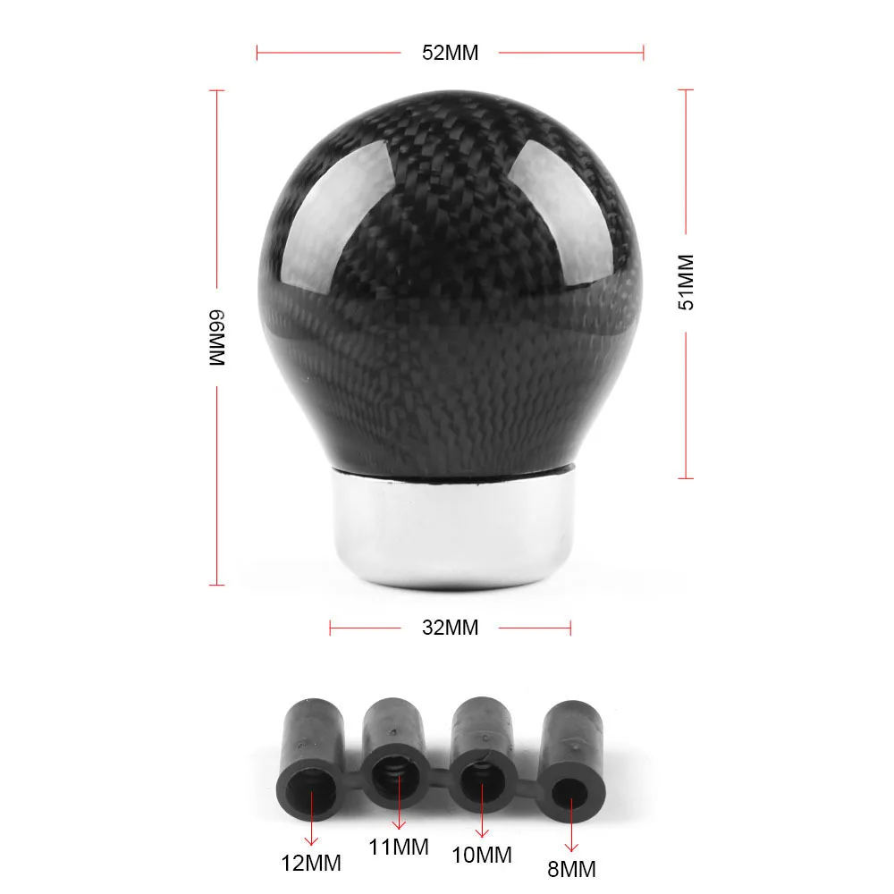Car Tuning Real Carbon Fiber Shifter Round Carbon Pattern Manual ...