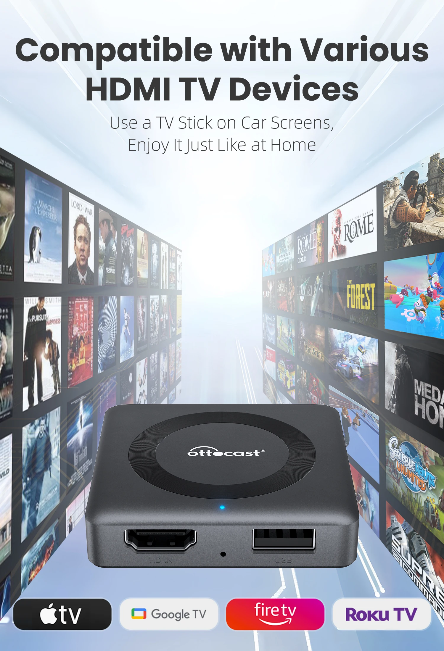 Ottocast Car TV Stick Adapter - Universal HDMI Dongle