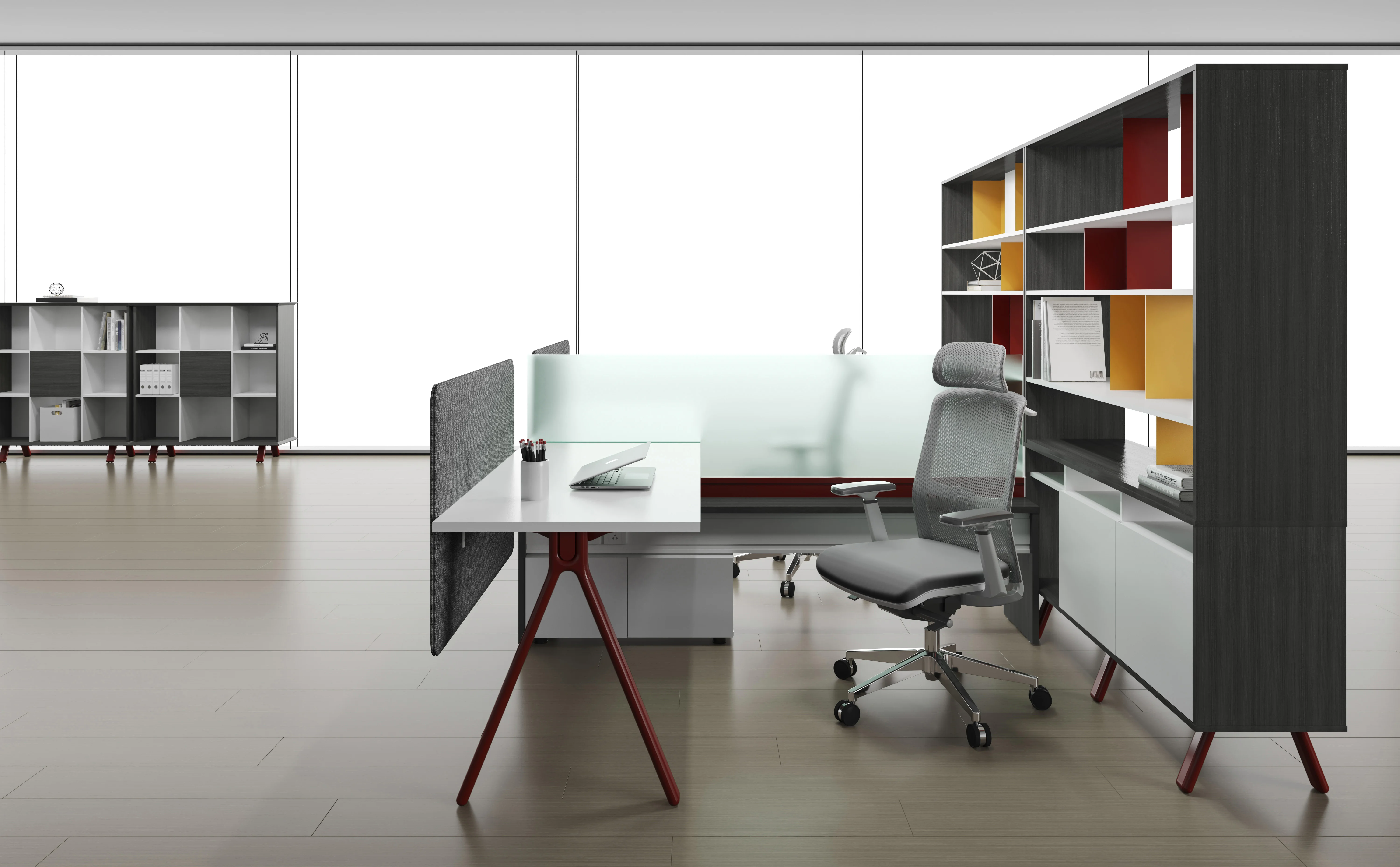 Office Cubicle Design Workstation Staff Desk 8-person Workstation With ...