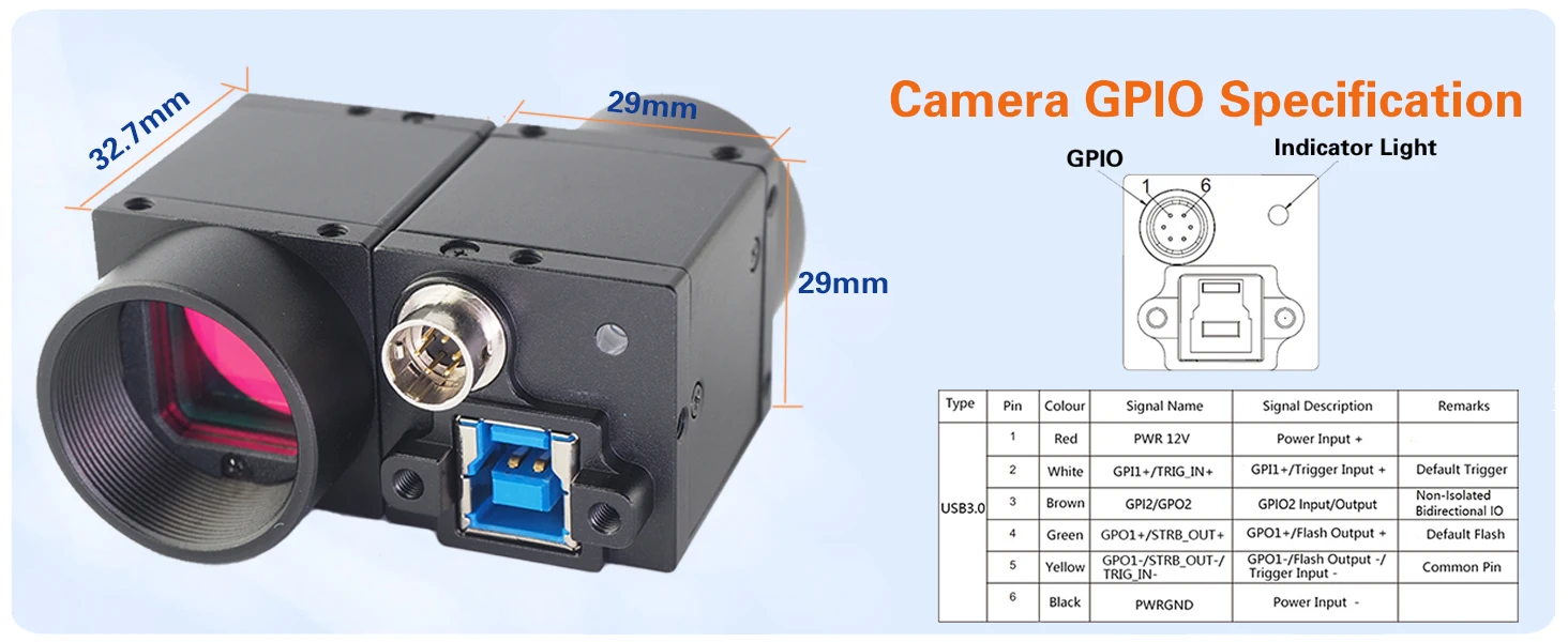 HUATENG VISON 1.3MP Global Shutter Camera - 211fps USB3.0