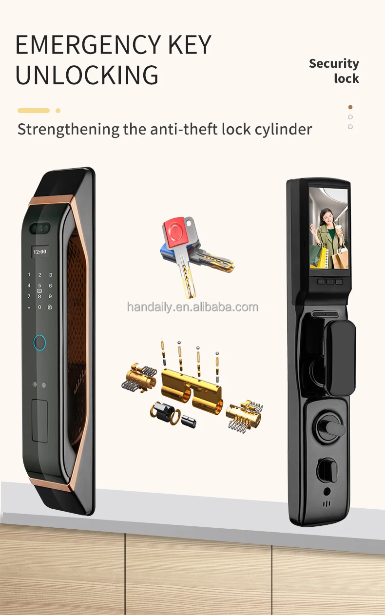 3d Face Recognition Real Time Video Intercom Smart Door Lock Digital ...