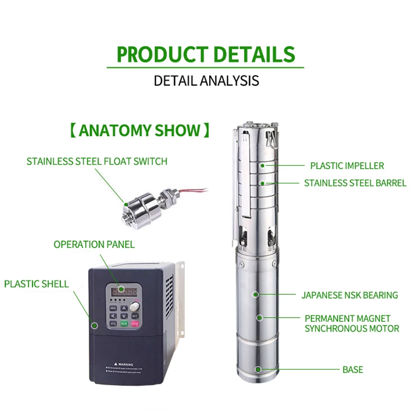 Cheap Hybrid Solar AC Submersible DC Water Pump for Irrigation