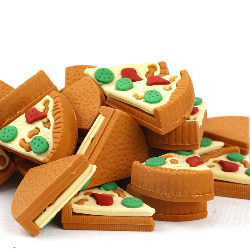 Soododo Cool Rubber Erasers - Free Foods Erasers Pizza Shaped