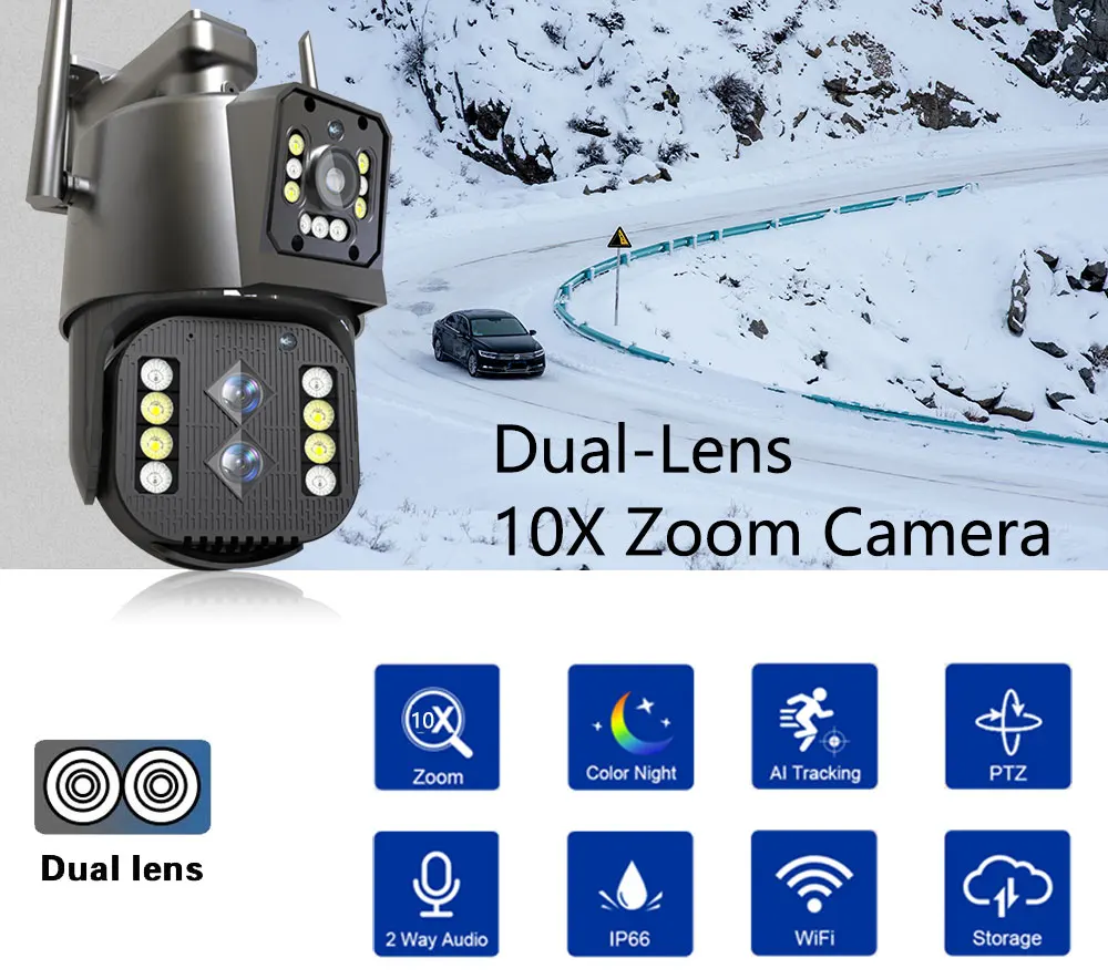 Wistino 4K Outdoor 10X Optical Zoom Surveillance Camera