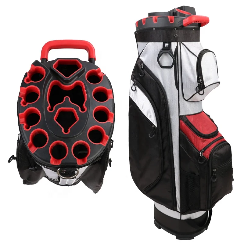 High Quality Waterproof Black Golf Bag 14 Way Golf Cart Bag For Push ...