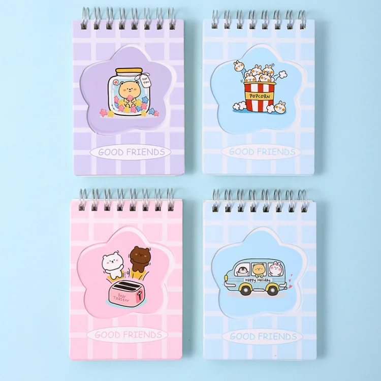 Cute Cartoon Shape Coil Book Inlaid Cartoon Cover Horizontal Notebook ...