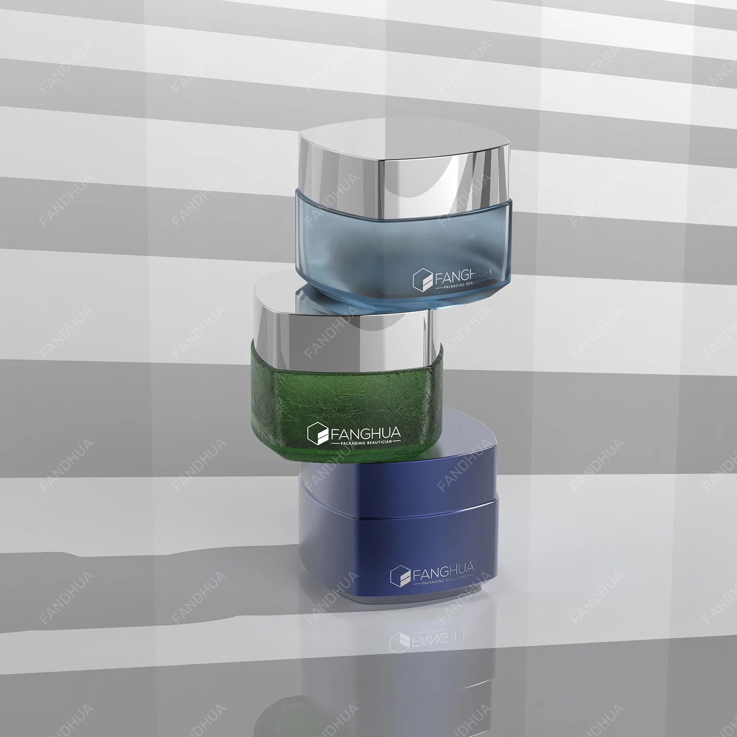 Square Shape Skin Care Container Eye Face Cream Lotion Glass Cosmetic ...