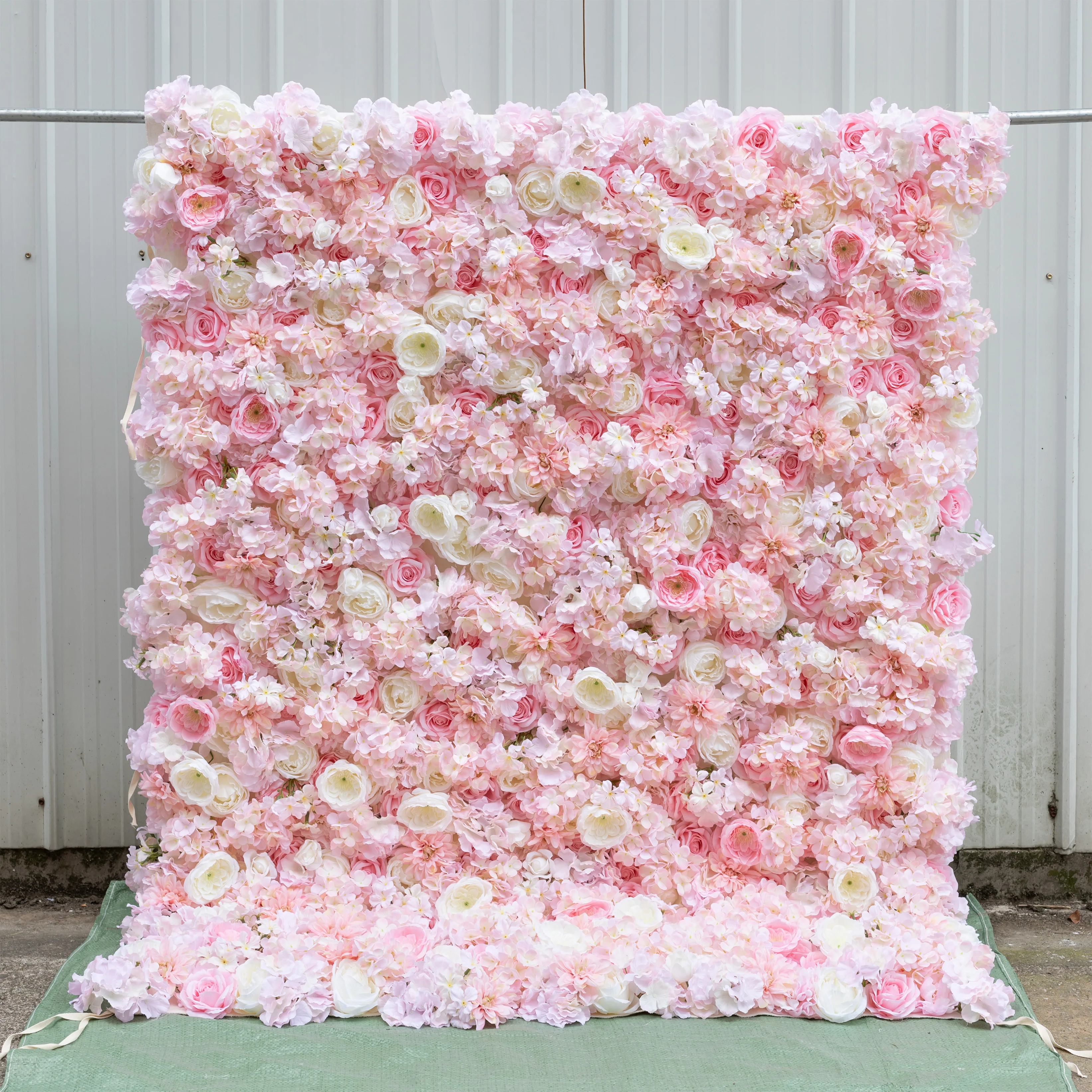 Artificial Silk Rose Flower Wall Backdrop For Wedding Party Decorations ...