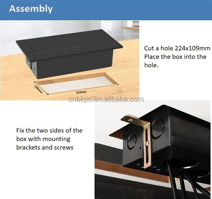 Table Power Multimedia Connectivity Box for Conference Study Room with ...