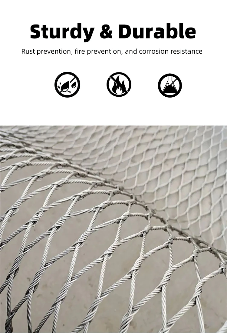 Mini Diamond Barrier Cable Ss Rope Mesh Safety Chain Link Fence Net ...