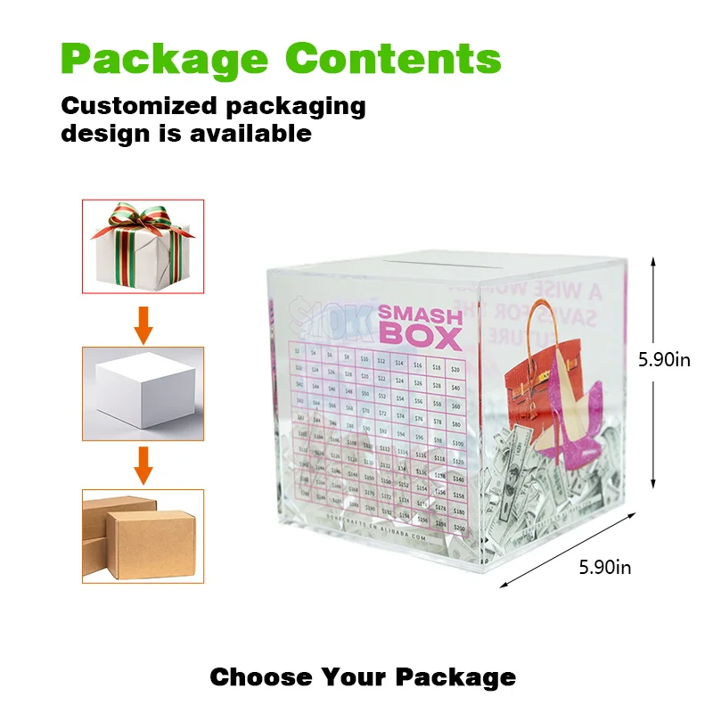 Acrylic Clear Girl Sublimation 10K Smash Box - Save Money