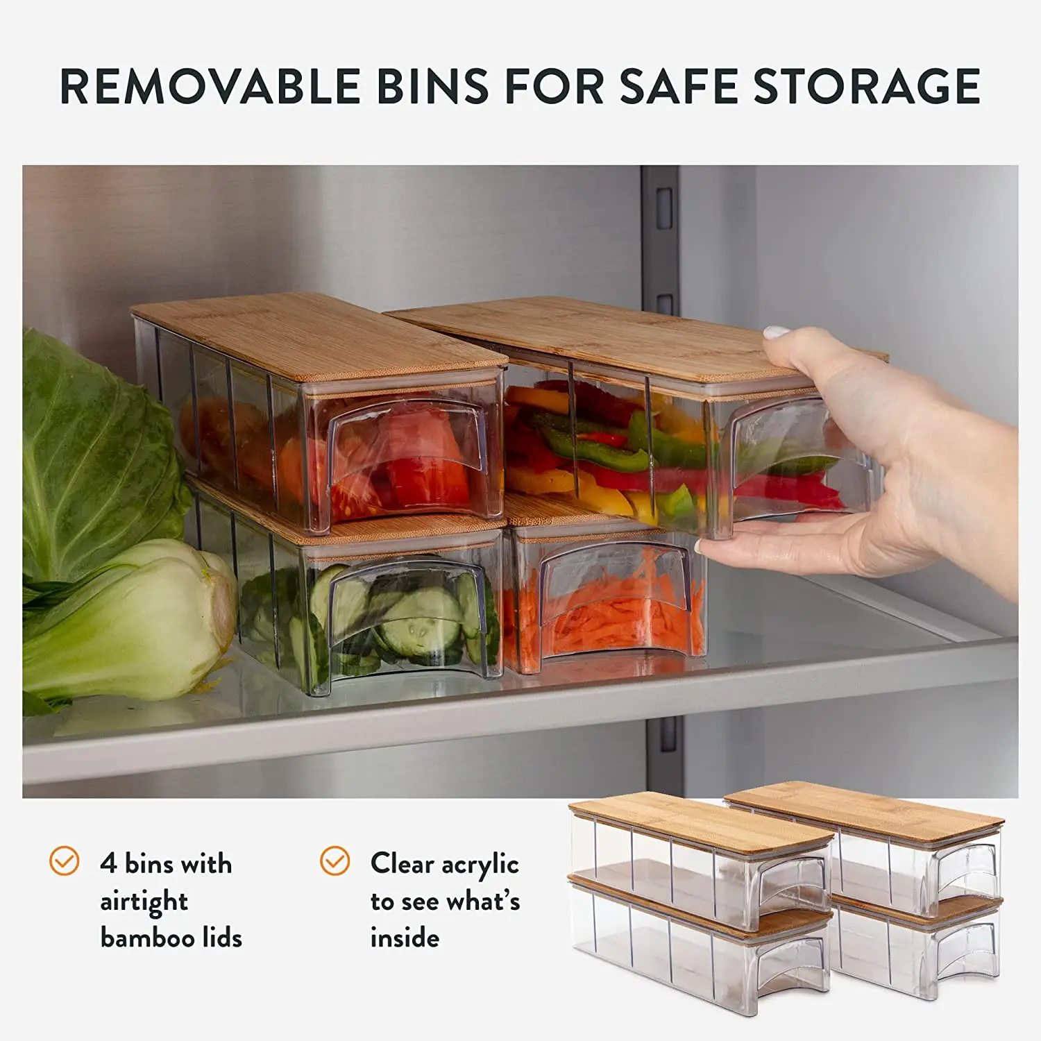 Chopping Board With Storage Food Prep Station Meal Bamboo Cutting Board ...