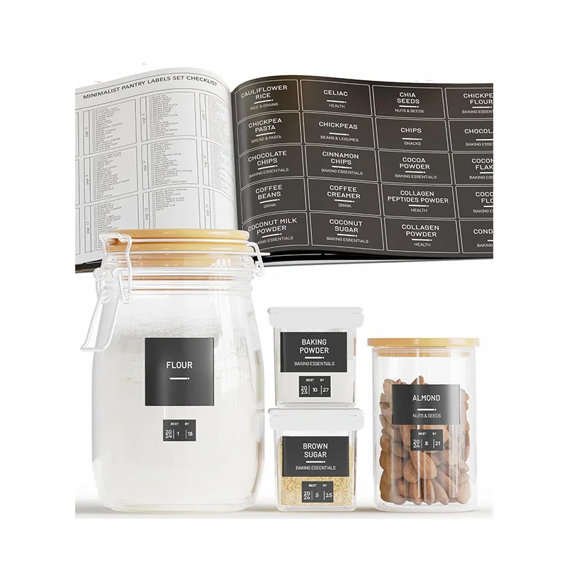 Modern Minimalist Labels In One Booklet With Seasoning Use By Date ...