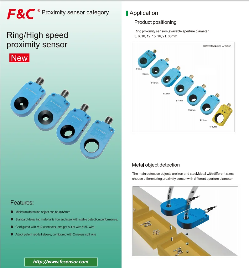 Fsna Npn Output 10mm Inductive Ring Sensor,Iron Steel Detector,Counting ...