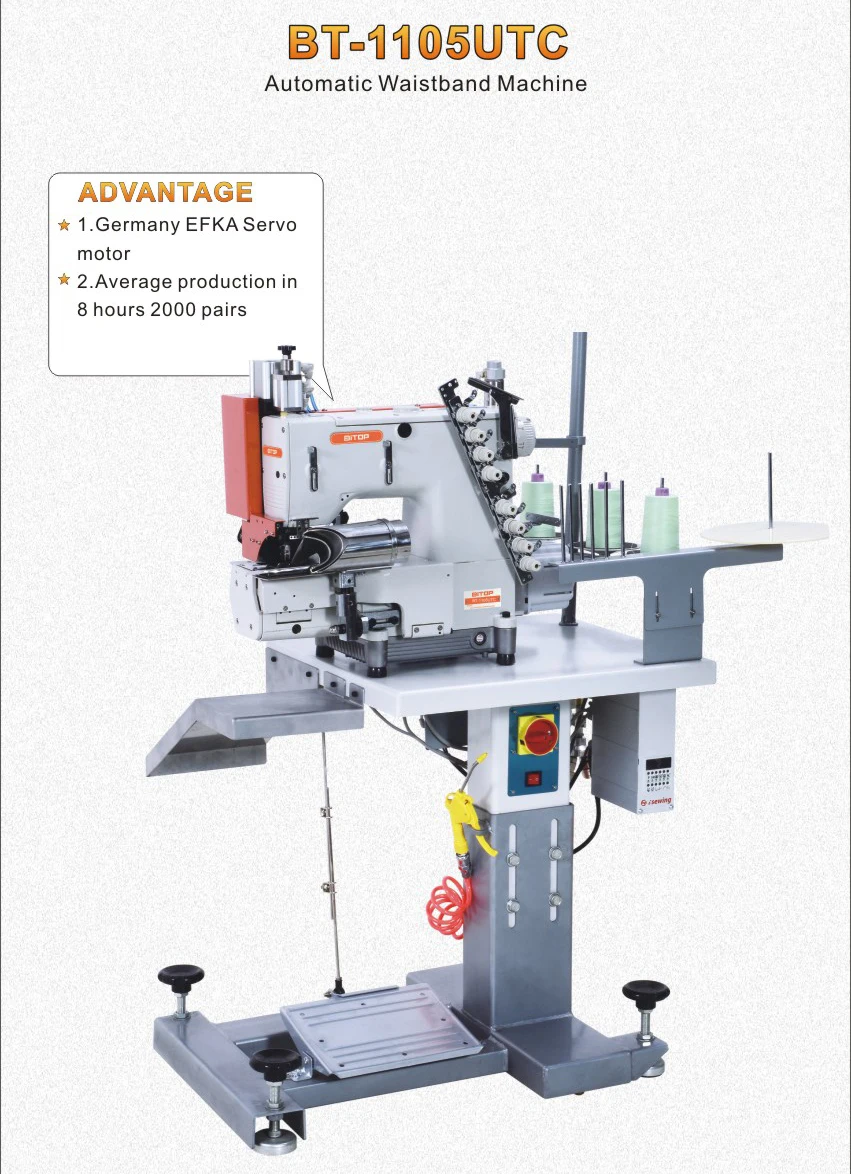 Bitop Automatic Skip Stitch Waistband Attaching Machine