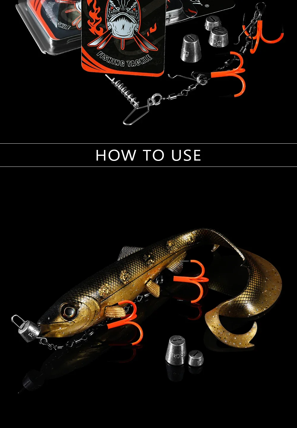 Spinpoler Flame Stinger Rig - UV Painted Treble Hooks
