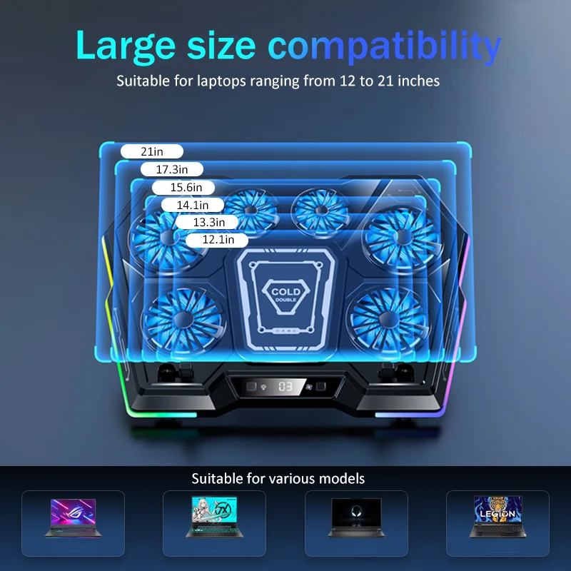 D13 RGB Gaming Laptop Cooler - Efficient Cooling Solutions