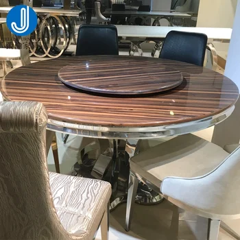 Quartz Dining Table Round Table With Turntable Chinese Dining Table ...