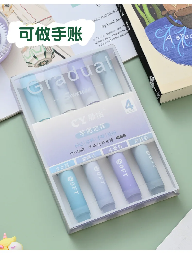 Color Gradual Change Highlighter Set Creative Oblique Head Eye ...