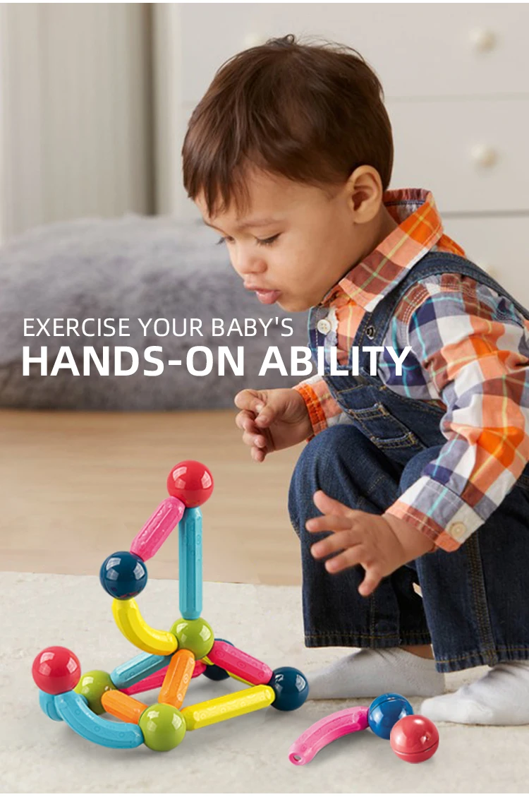 Magnetic Balls And Rods Building Sticks Blocks Set Vibrant Colors ...