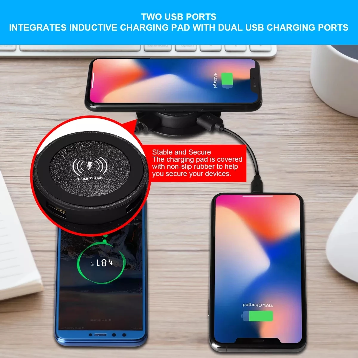 Under Furniture Desk Table Embedded Retractable Pop Up 2 Usb Port 3 In ...