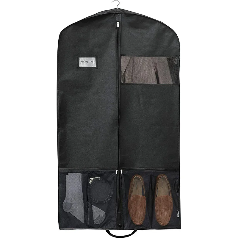 Durable Suit Bag with Pockets - Ideal for Travel & Storage