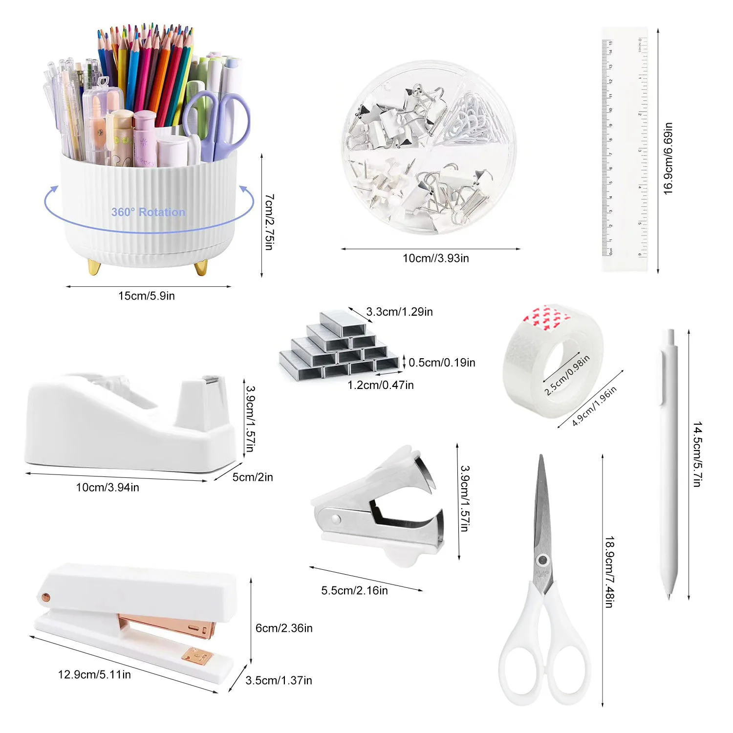 Alibaba.com: Desktop Office Stationery Set with Stapler, Tape Holder ...