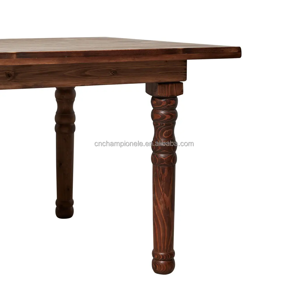 Walnut Rectangle Wooden Antique Dining Table Indoor Use Restaurant ...