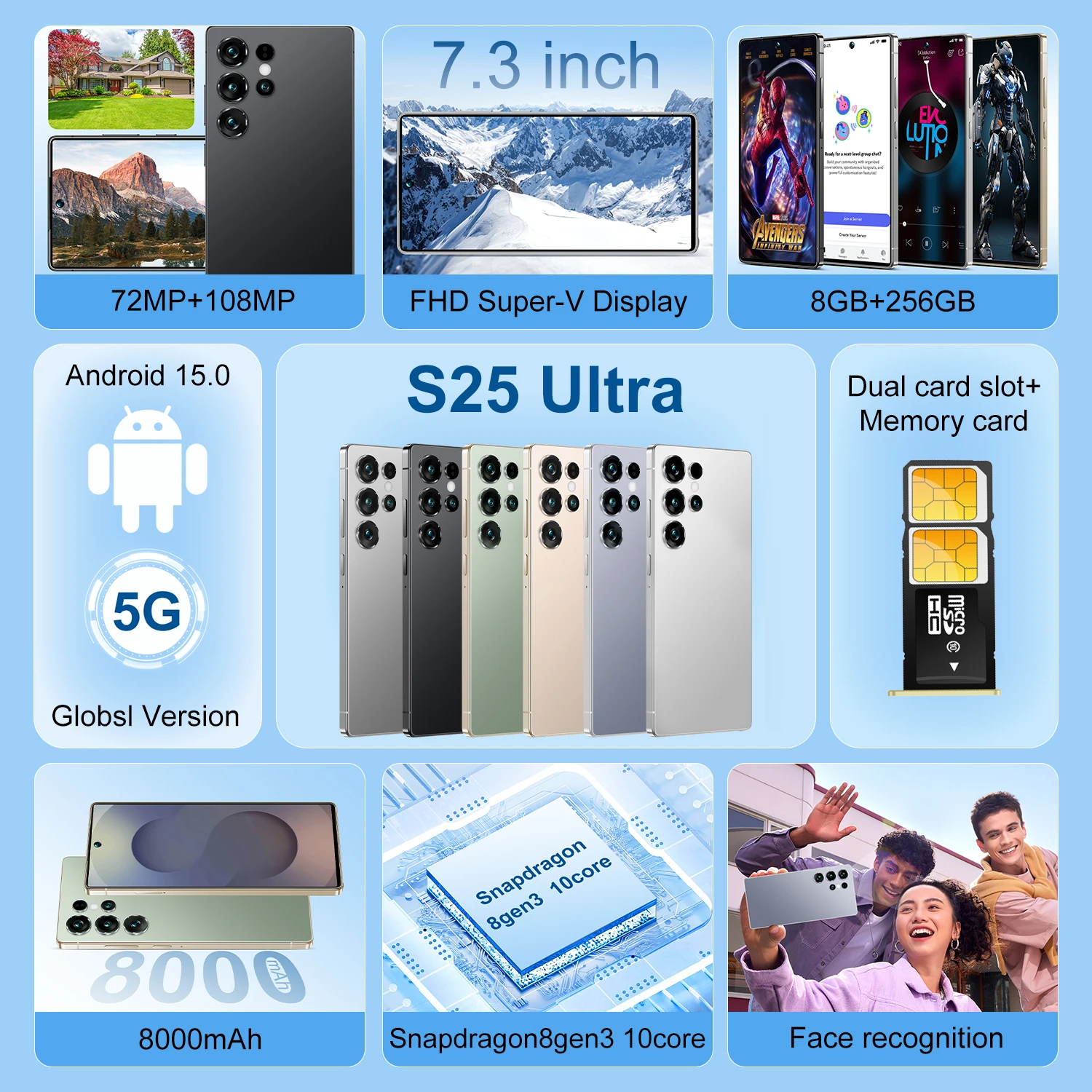 2025 Unlocked S25 Ultra 7 Inch 5G Smartphone Hot Selling Custom ...