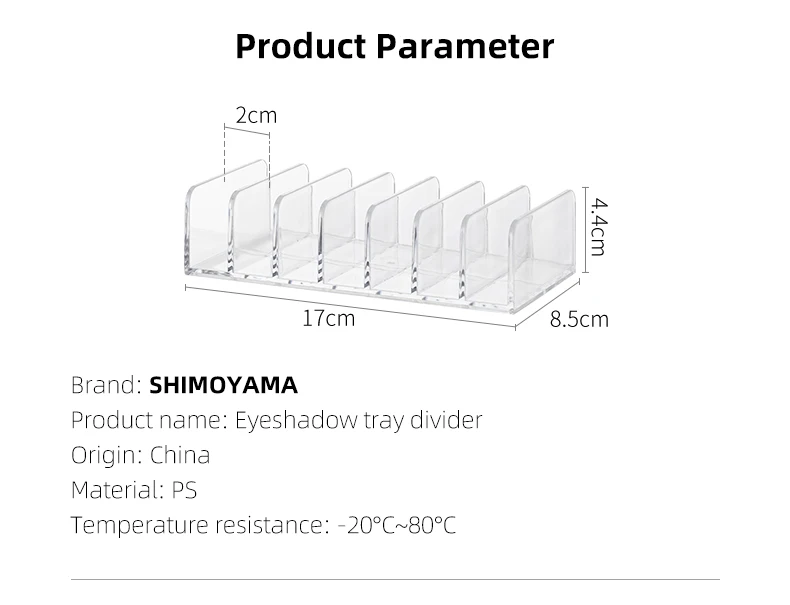 SHIMOYAMA Acrylic Eye Shadow Divider Tray Holder Rack