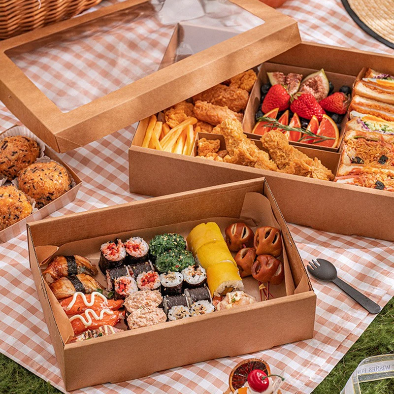 Wholesale Corrugated Boxes Takeaway Packaging Kraft Paper Brunch Box ...