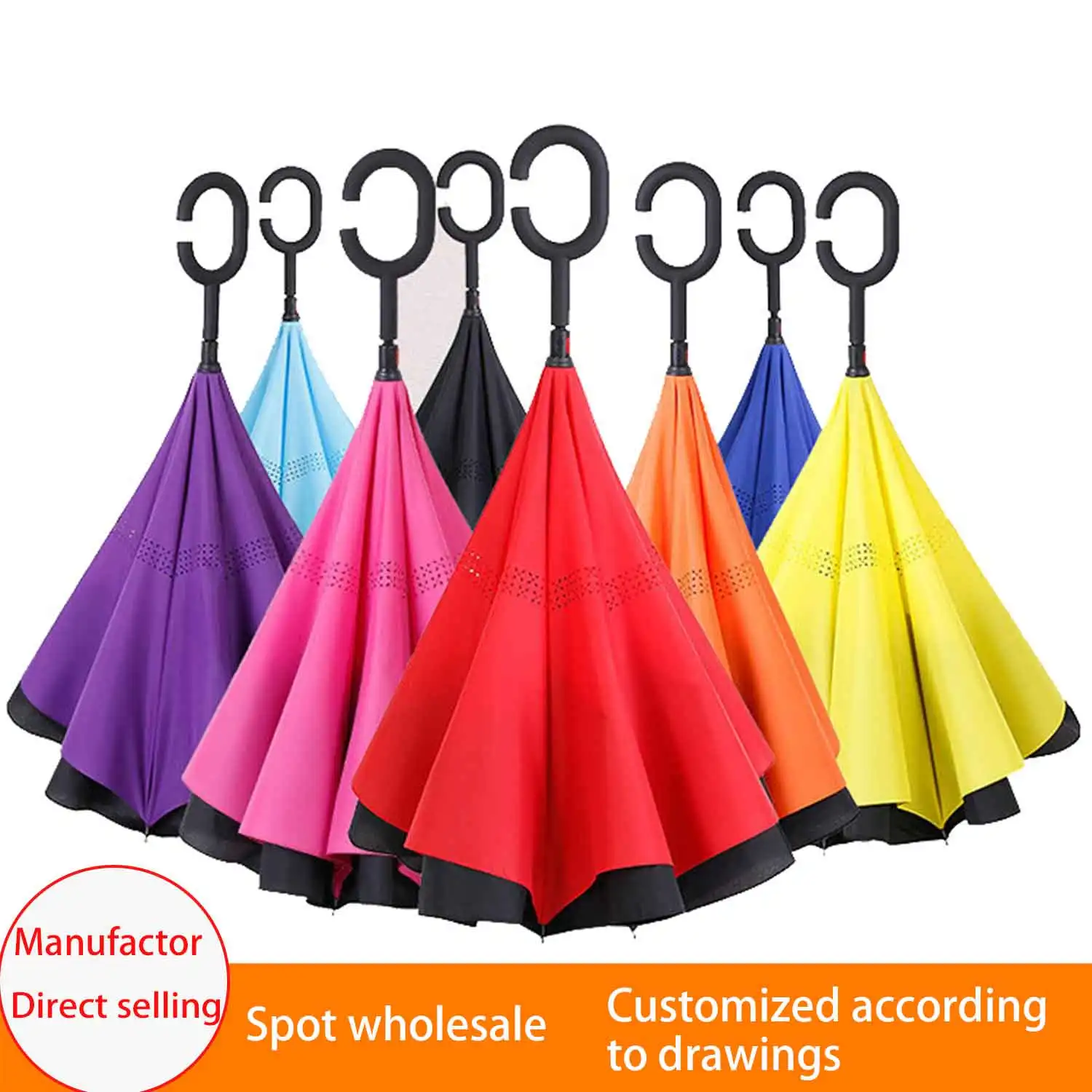 Inverted Reverse Upside Down Umbrella With C-shaped Handle,Anti-uv ...