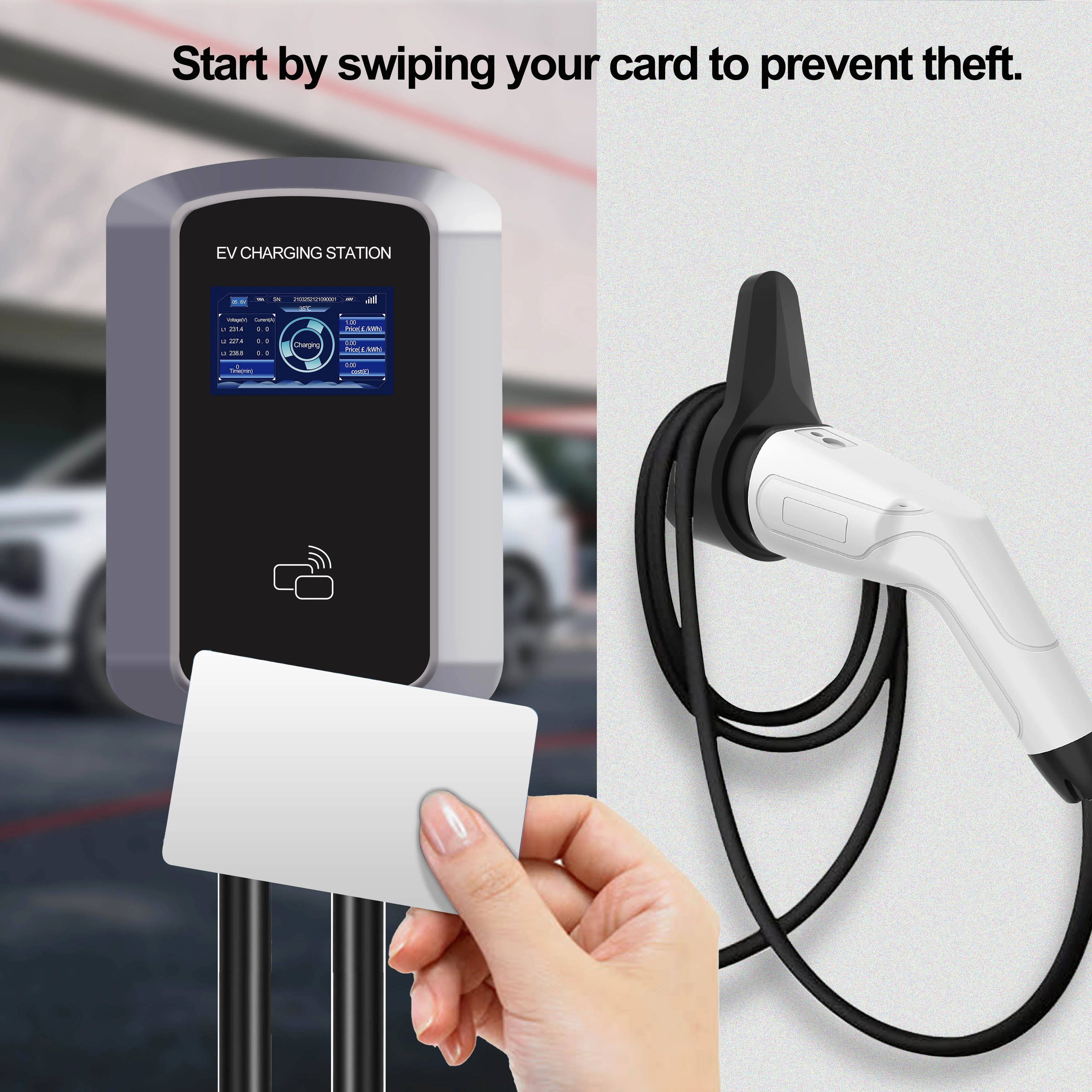 Type 1 Wall Mounting Ev Charging Station,40a 48a Smart Electric Vehicle ...