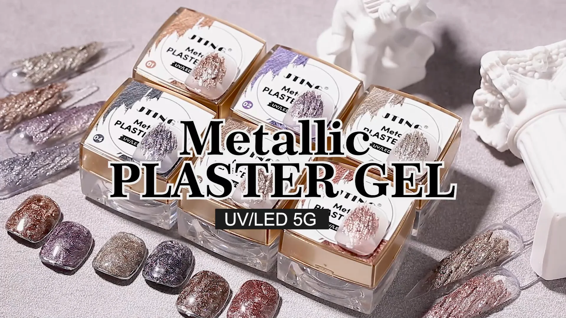 Jting 3d Nail Painting Art Gel Metallic Plaster Gel 6colors Unique 4d ...