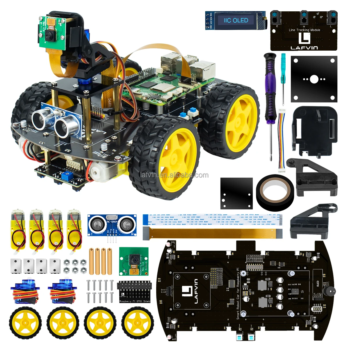 LAFVIN 4WD Smart Robot Car Kit for Raspberry Pi - DIY Fun