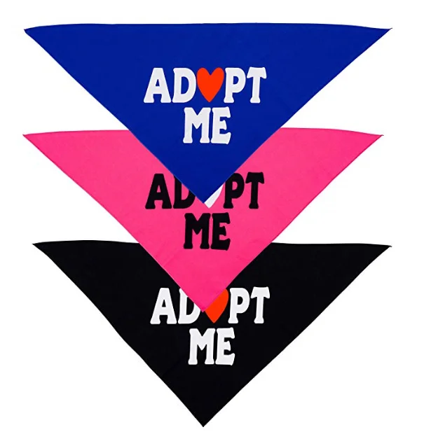 Custom Printed Adopt Me Cotton Dog Bandana Screen Printing