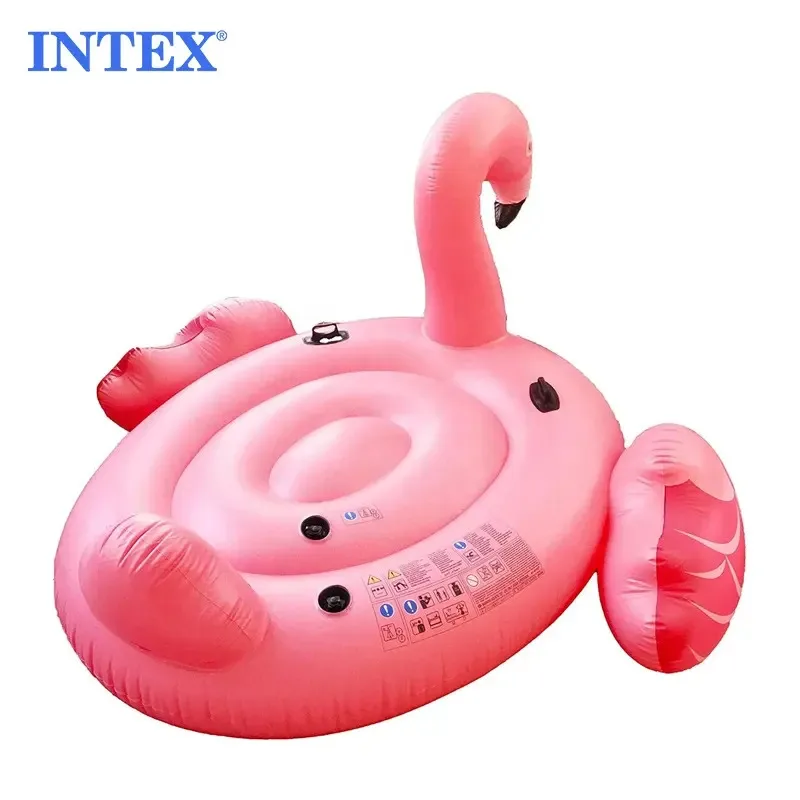 INTEX 57558 Mega Inflatable Flamingo Swimming Ride-on Pool Float Island ...