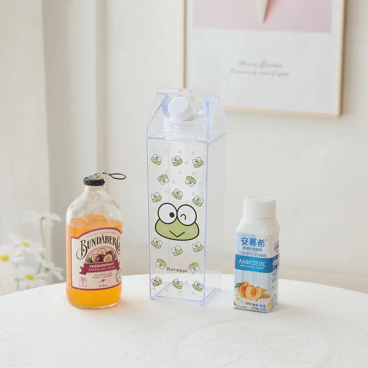 Creative Cartoon Square Milk Box Water Cup Big Capacity Portable Juice ...