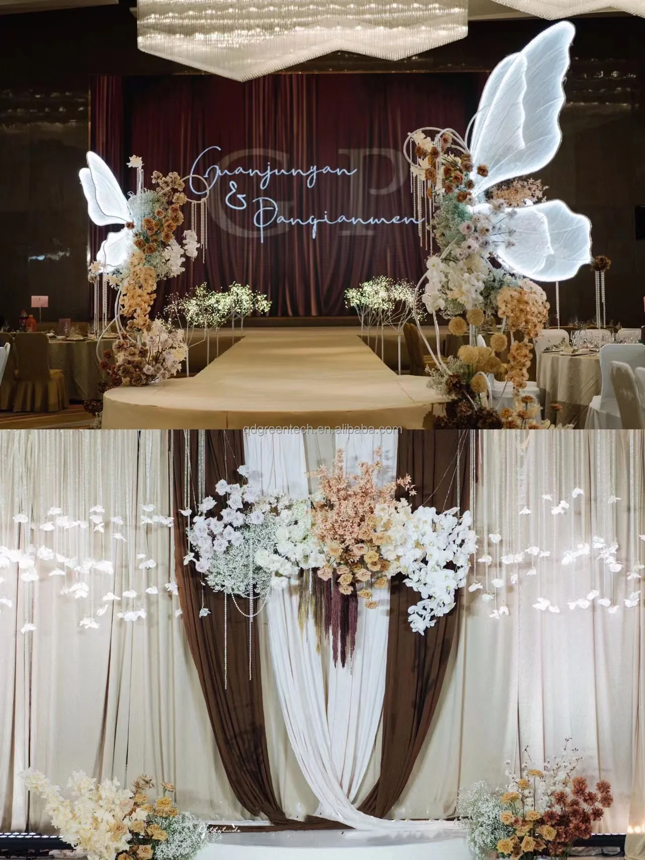 Lighting Butterfly Wedding Background Decorative Luminous Wings