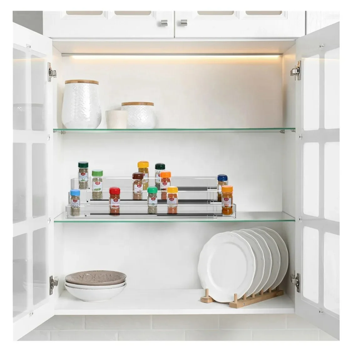 Food Grade Extendable 3 Layers Kitchen Spice Storage Shelf Spice Box ...