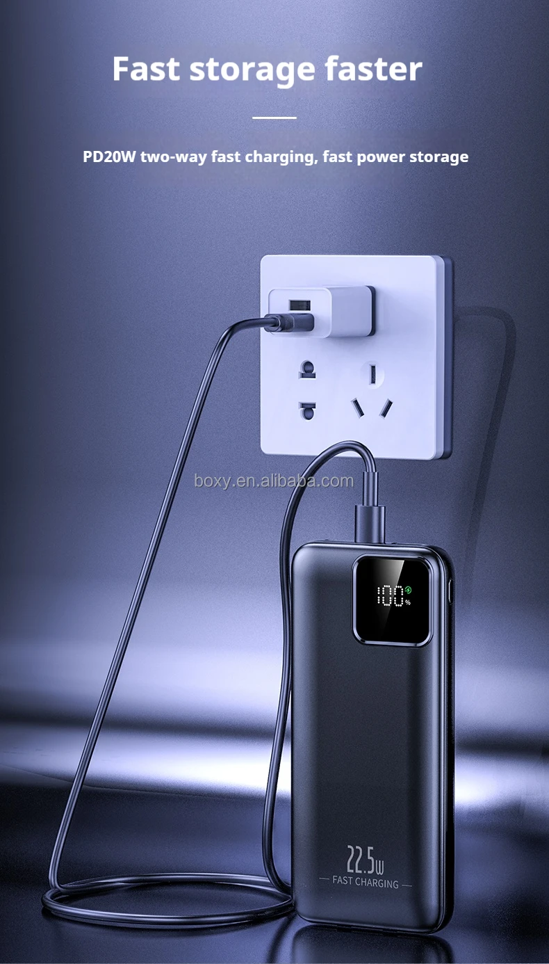 Wholesale PD22.5W Fast Charging 20000mah Power Bank with LED Display