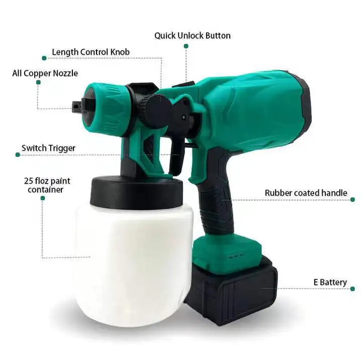LARIX 21V Lithium Spray Gun Wireless Sprayer Machine Electric Paint ...