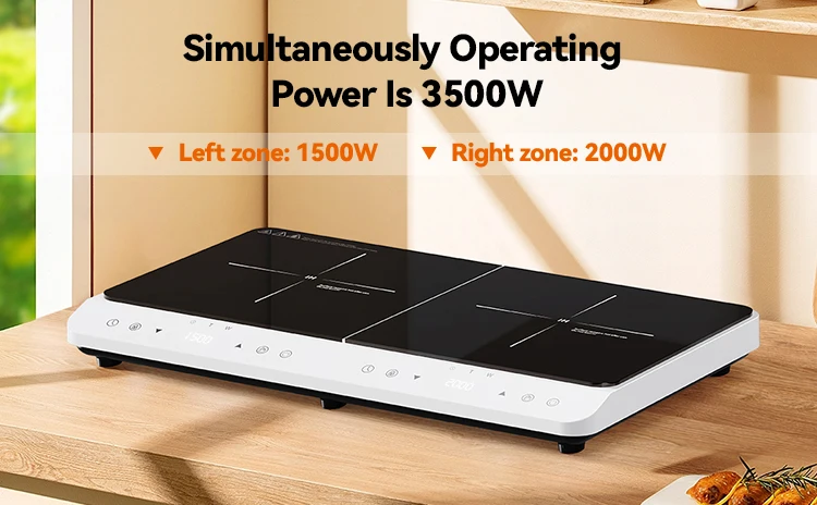 3500W Electric Double Induction Hob 2 Burner Ceramic Induction Cooker ...
