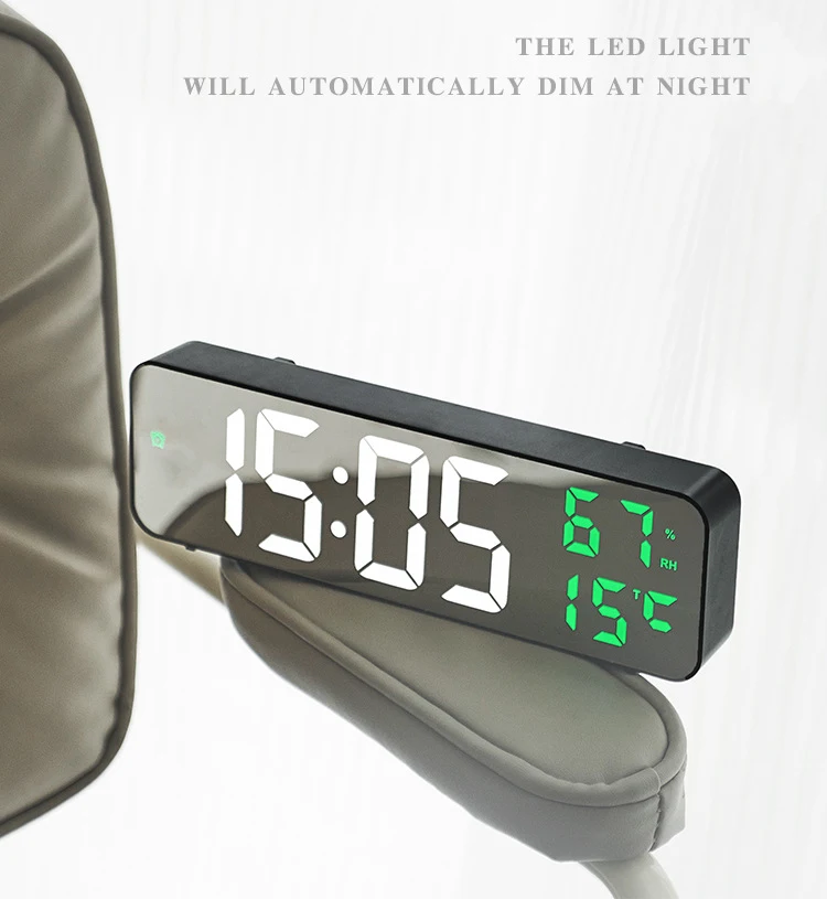 Virtue Modern Large Screen Adjustable Brightness Clock