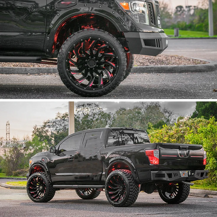 High Performance Black Red Rines Aro De Lujo 17 18 Inch