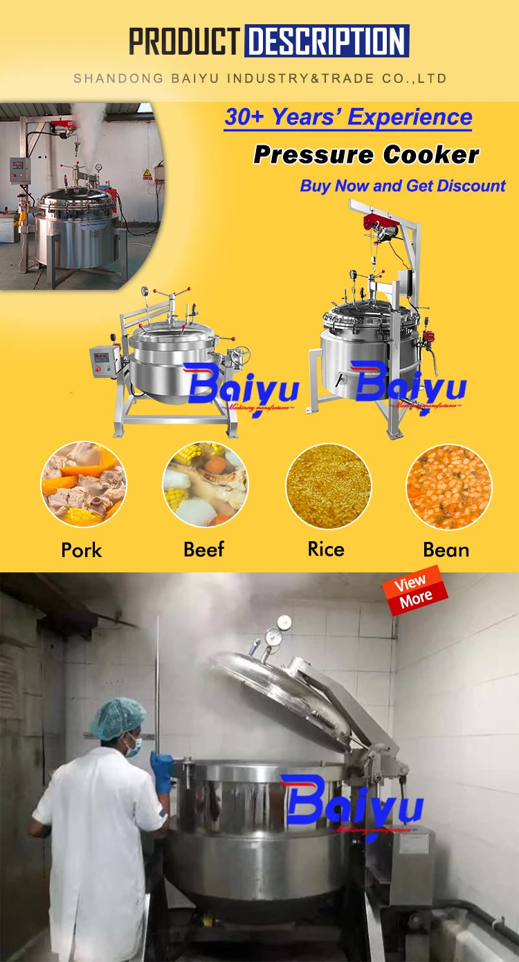 Baiyu High Pressure Commercial Cooker Big Capacity Electric & Gas ...