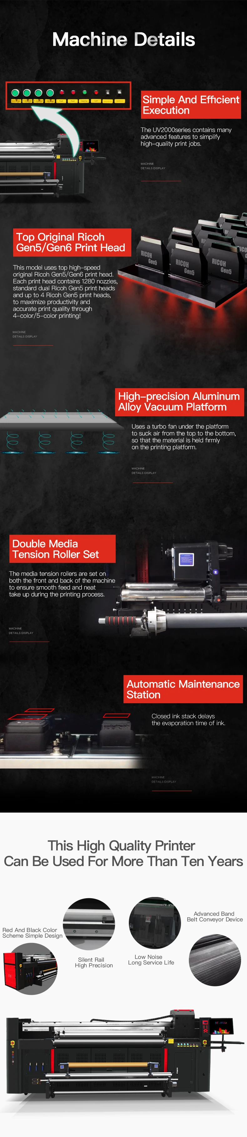 MT Large Format UV Hybrid Printer MT-UV 2000 for Metal Printing ...