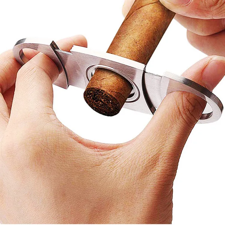 Custom Double Finger Stretch Type Metallic Cutter Cigars Stainless ...
